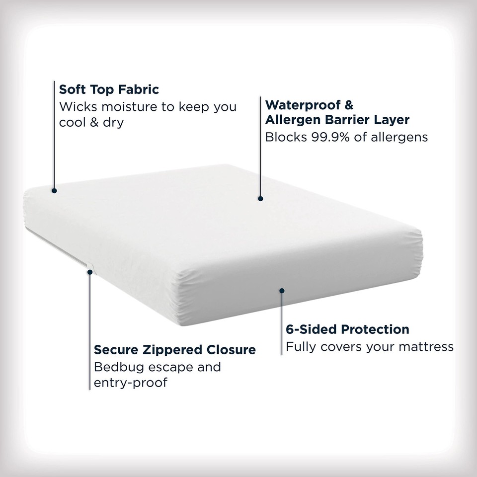 AllerEase Waterproof Mattress Protector, Maximum Allergy Mattress Protector, ... | eBay