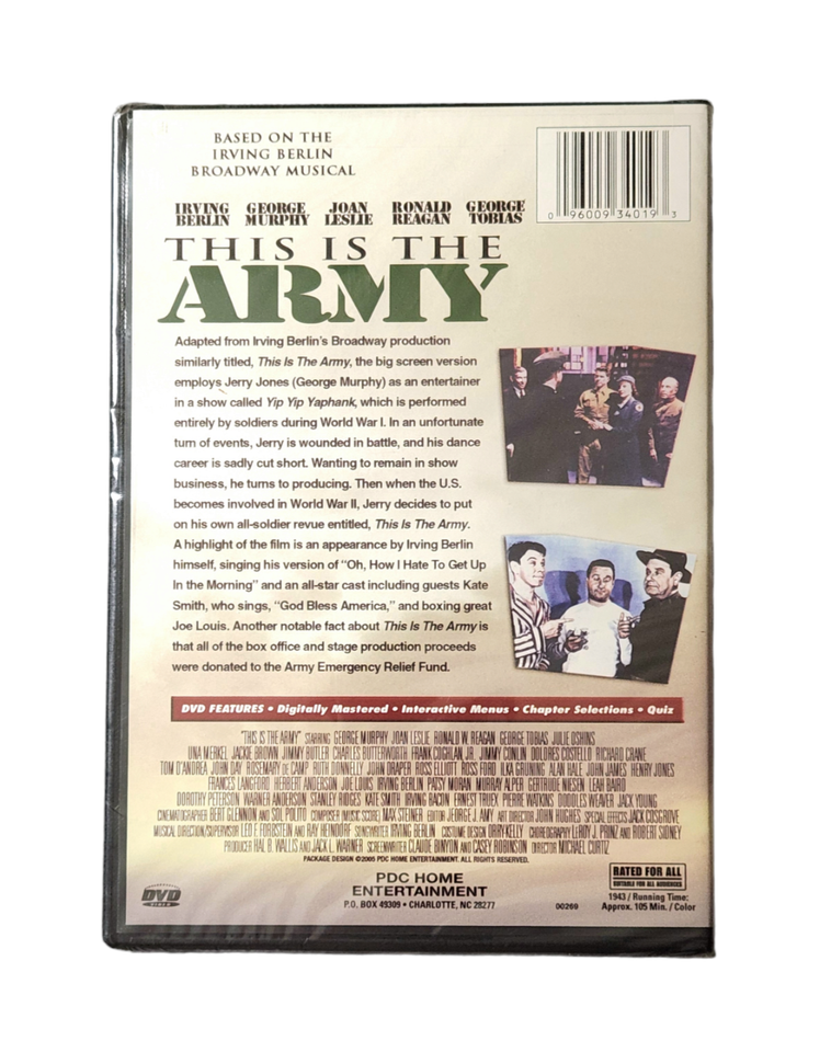 This is the Army DVD Movie Remastered Ronald Reagan Irving Berlin New ...
