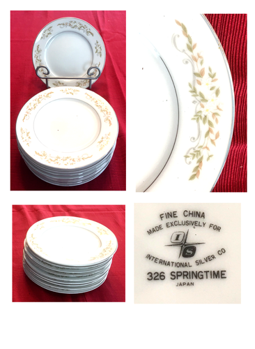 VINTAGE International Silver Plates 6.25" Bread #326 SPRINGTIME 9-Piece ...