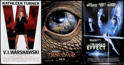 K002 Lot of 3 Movie Posters: V.I. WARSHAWSKI, DINOSAUR & THE TRIGGER ...