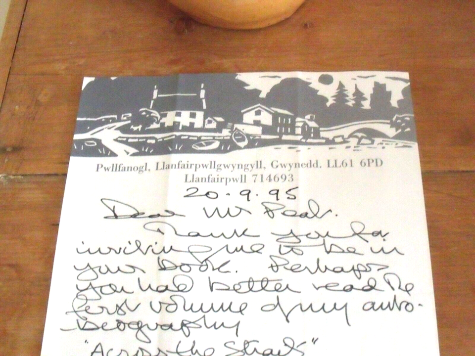 Sir Kyffin Williams Original Letter Dated 1995 Visual Letterhead | eBay UK