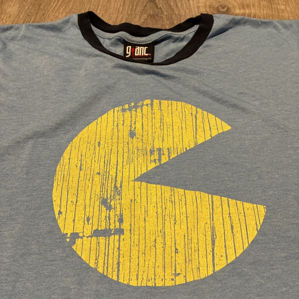 Vintage 90s Pacman Namco Video Game Ringer Giant Branding T-Shirt Size ...