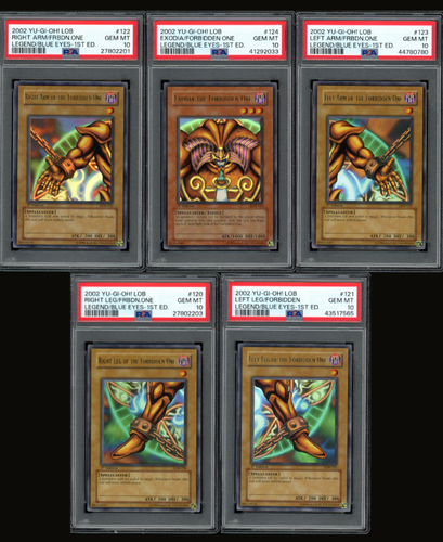 2002 Yu-Gi-Oh! LOB 1st Edition NA Exodia Forbidden One Set PSA 10 Gem ...