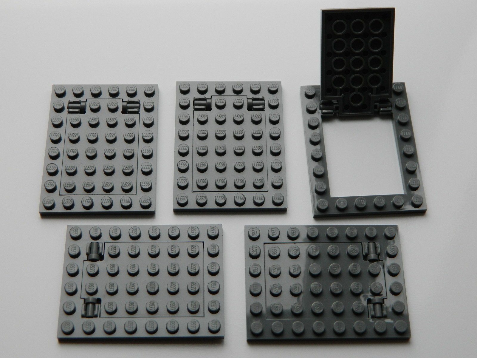 LEGO trap door gate 6x8 4x6 DARK GREY (pack of 5) hinges castle dungeon ...