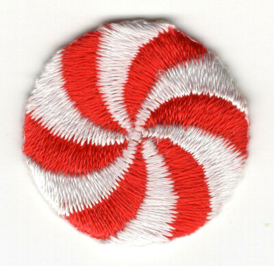 PEPPERMINT CANDY RED & WHITE Small (1") Iron On Patch Mints Candies | eBay