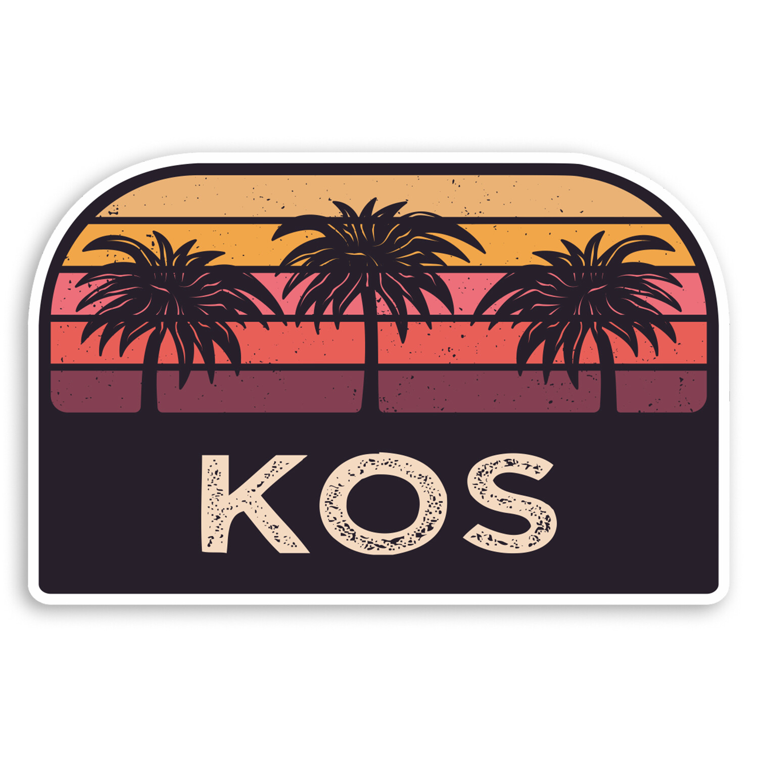 2 x 10cm Rustic Kos Vinyl Stickers - Greece Greek Travel Luggage ...