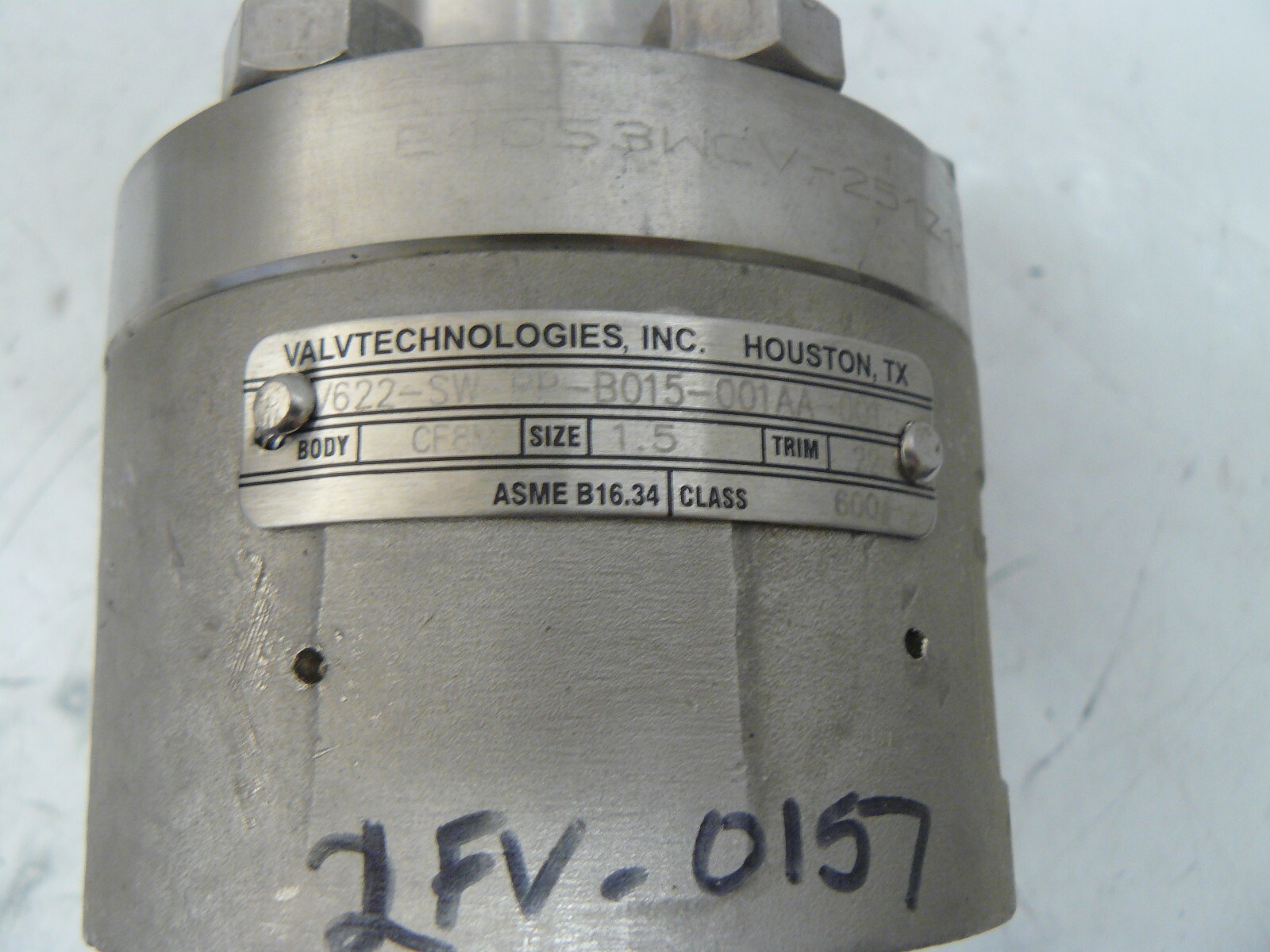 ValvTechnologies Inc V622-SW-RP-B015-001AA-001 ball valve size 1.5 body ...