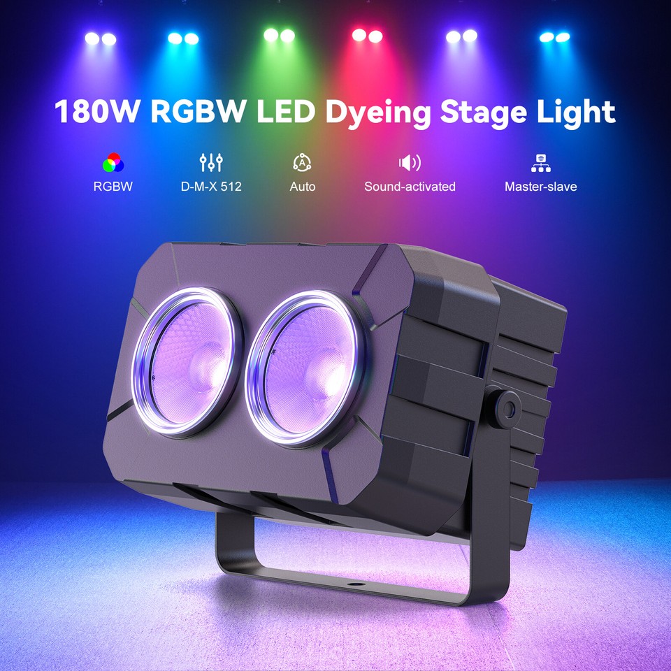 LED 4 in 1 RGBW COB Dyeing Par Light 180W DJ Stage Lighting Audience Blinder DMX | eBay
