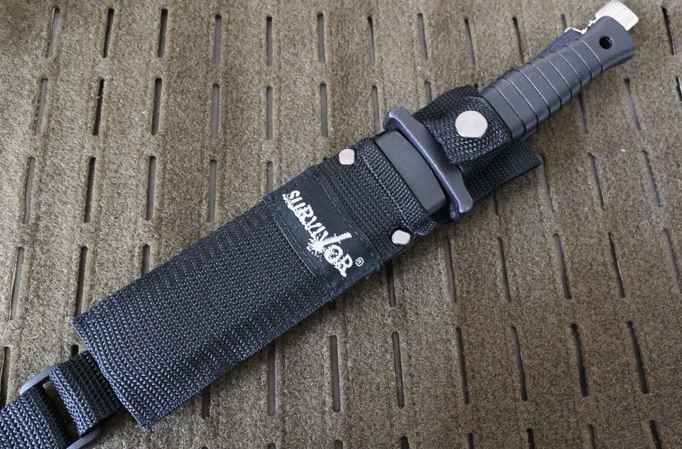 24cm Fixed Blade Shoulder Knife Stealth Black Extreme Tactical Black ...