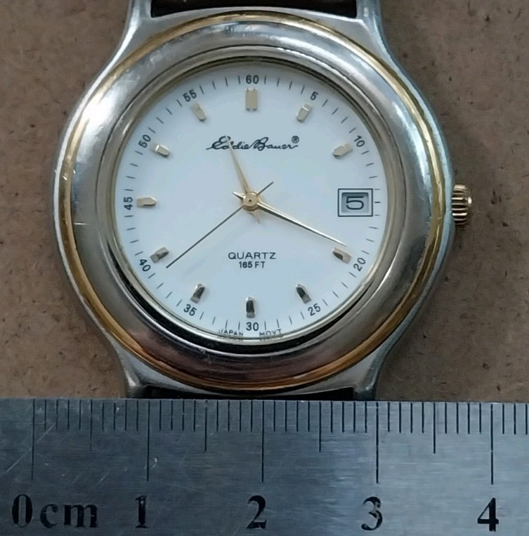 Eddie Bauer Date Quartz Watch V102 Japan Movement New Leather Band New ...