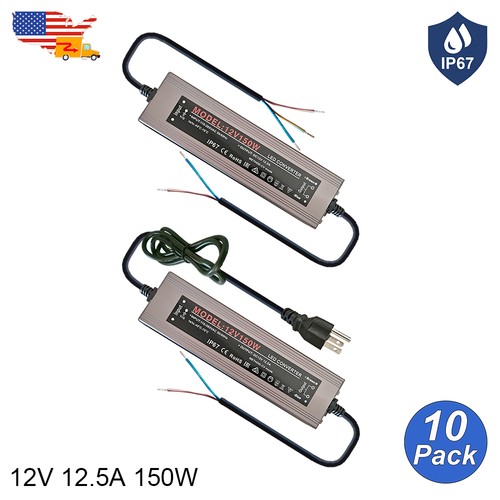 150W Power Supply LED Driver 12V 12.5A IP67 Waterproof AC 110V To DC ...