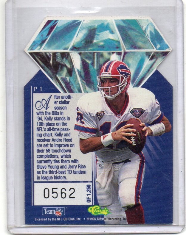 JIM KELLY 1995 Pro Line Series II #P1 Precision Cuts #D/1250 BILLS A176 ...