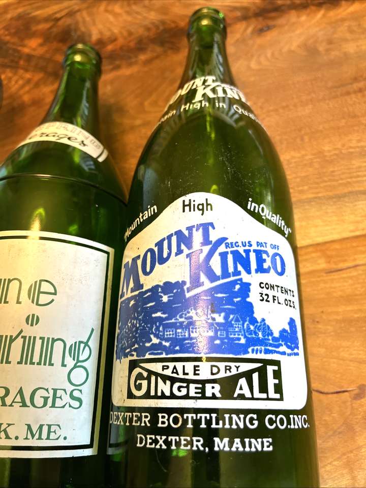 Lot of 3 Vintage Spring Water & Ginger Ale Bottles Maine New Hampshire ...