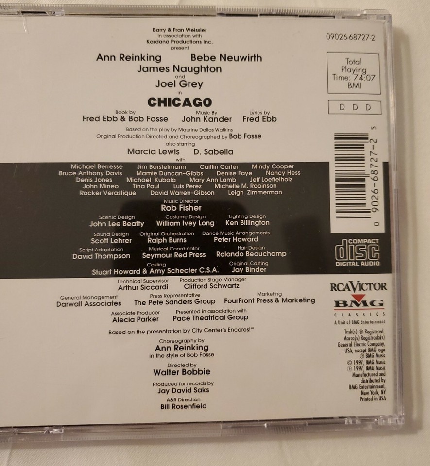 Chicago [1996 Broadway Revival Cast] by Original Cast [CD] 1997 ...
