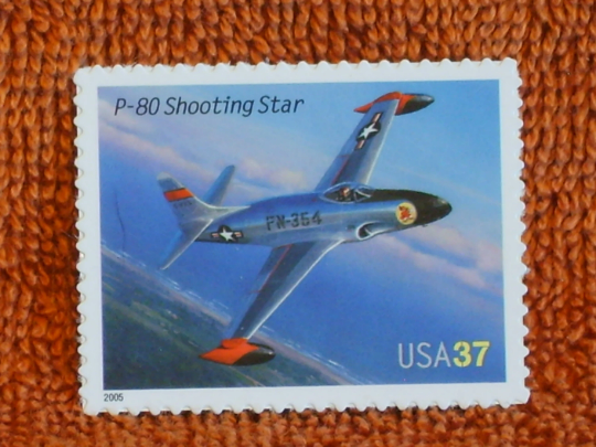 Advances in Aviation - 5 Airplane Stamps - Lockheed P-80 Shooting Star ...