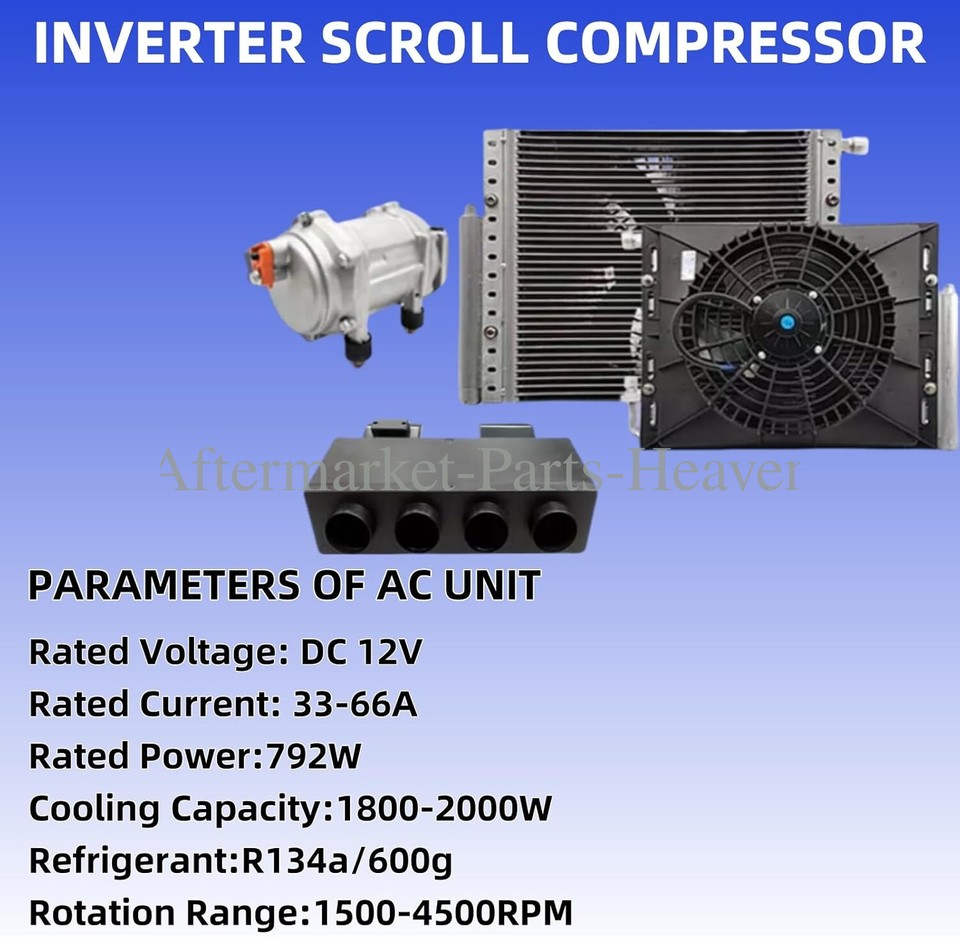 12V Underdash Universal Air Conditioner Kit Cooling Evaporator A/C Unit ...