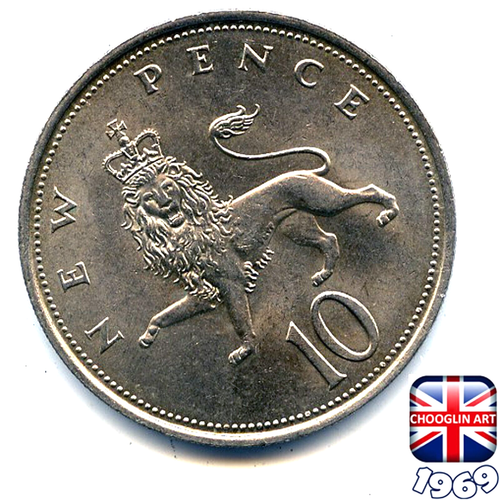 A BRITISH 1969 ELIZABETH II TEN PENCE 10p coin, 55 Years Old! | eBay