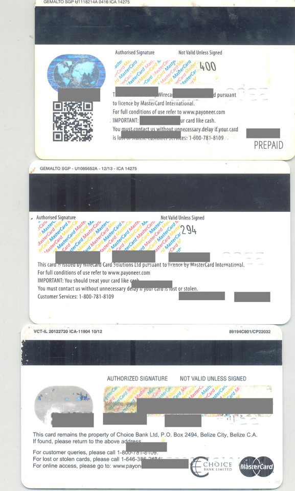 Mastercard ; U.K. & Belize bank cards ( Expired ) | eBay