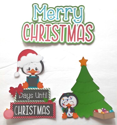 3D UPick Christmas Penguin Cane Gift TreE Car Scrapbook Card ...