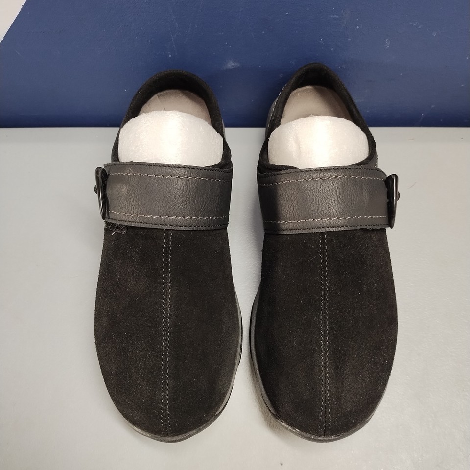 Easy Spirit Explore 24 Eliana Clogs Womens US 8M Black Leather Comfort ...