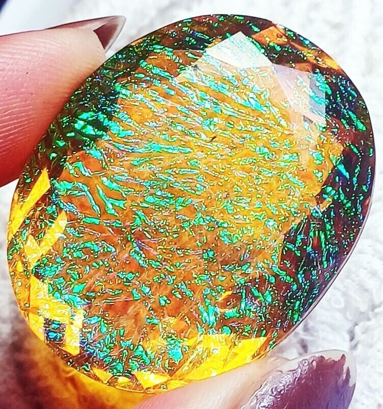 AA+++ Large Monarch Fire Opal 80.75 Ct. Doublet Oval Cut Loose Gemstone ...