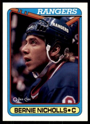 1990-91 O-PEE-CHEE Hockey Trading Card #13 - BERNIE NICHOLLS, New York ...