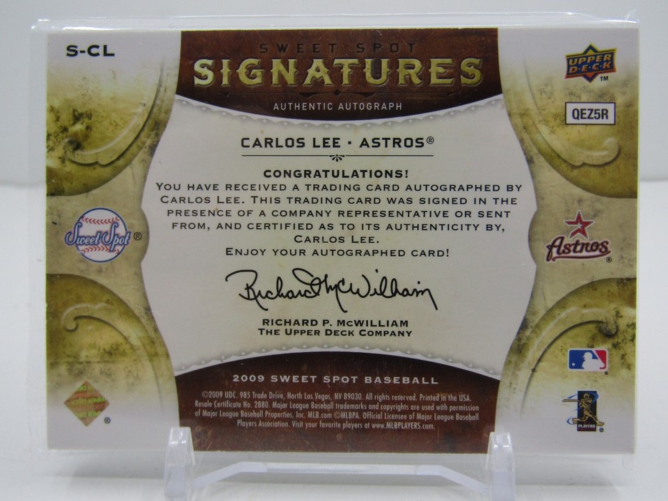 CARLOS LEE 2009 UD SWEET SPOT SIGNATURES BAT AUTOGRAPH AUTO #02/25! | eBay