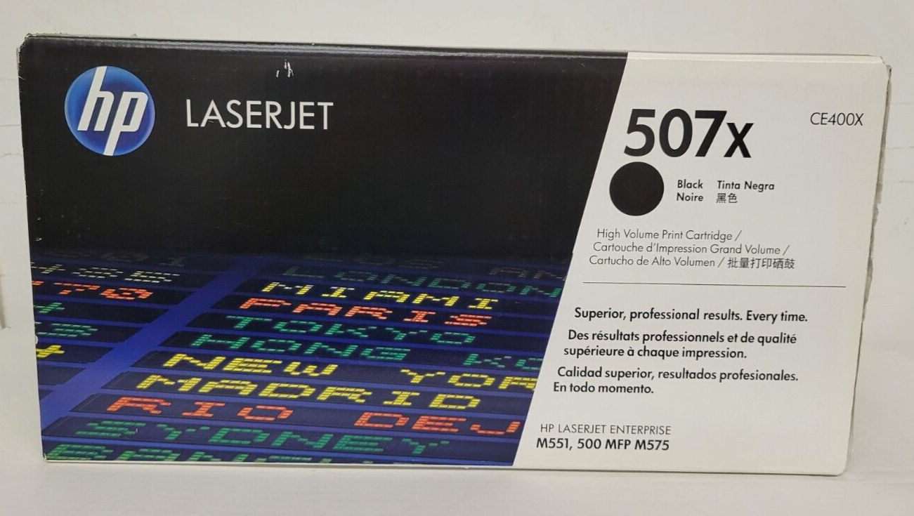 HP 507X (CE400X) Black Original LaserJet Toner Cartridge - NEW - 11,000 ...