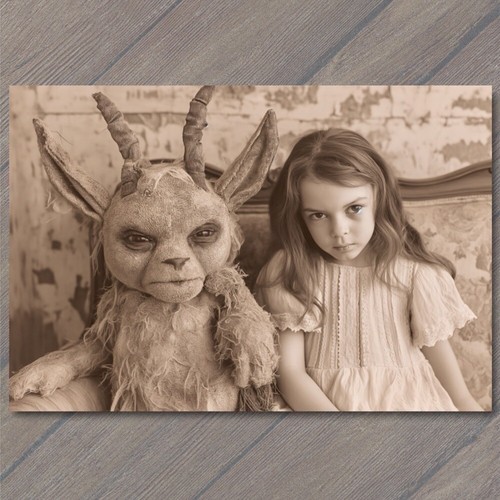4x6" Girl Monster Creepy Weird Nightmare Scary Unusual Doll Imaginary ...