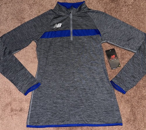 NEW BALANCE HALF-ZIP PULLOVER NWT GREY/NAVY WOMENS SMALL | eBay