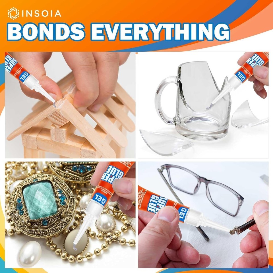 Super Glue Gel Clear Non-Drip, 24 X 3G All Purpose Strong Adhesive Ca Glue Quick | eBay