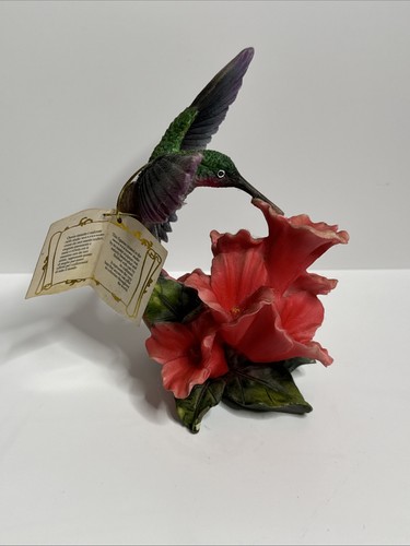 Montefiori Italian Design Figurine Hummingbird Bird Hibiscus Flowers ...