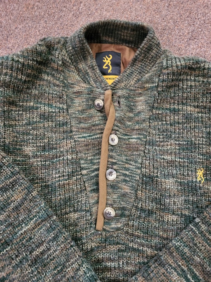 Browning Outdoor Full Curl Wool Hunting Sweater - L, Large (48-50) | eBay