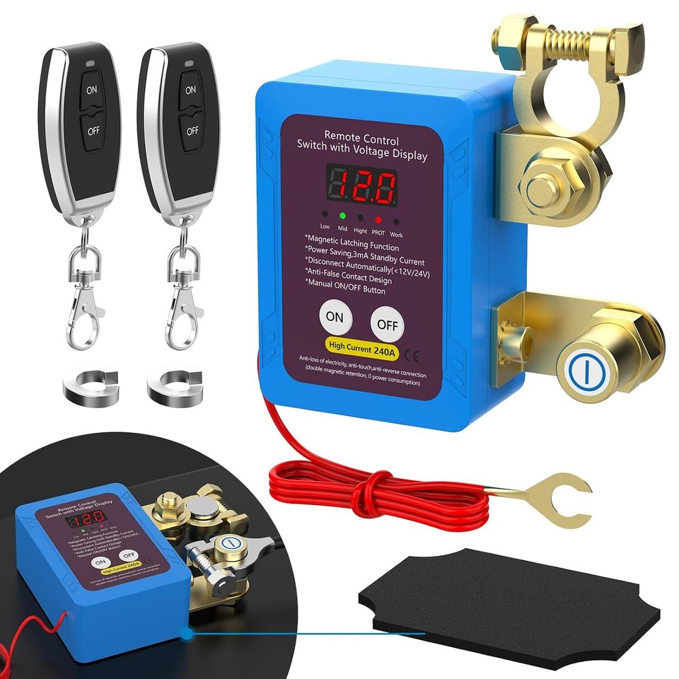 Remote Battery Disconnect Switch Battery Kill Switch 12V 240A for Auto ...