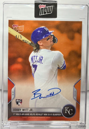 Bobby Witt Jr. 2022 Topps Aujourd'Hui 1st MLB Multi-Hr Orange ...