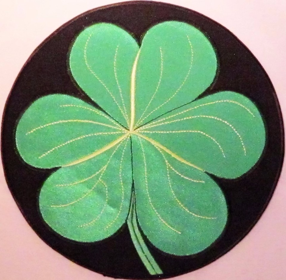 FOUR LEAF CLOVER IRISH MOTORCYCLE VEST 8" LG EMBROIDERED IRON ON PATCH ...