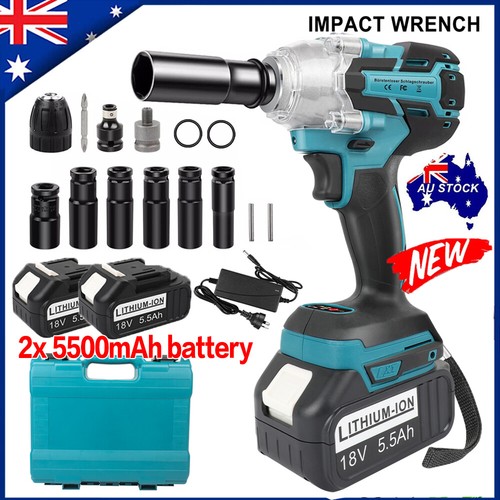 1/2" Wrench Cordless Brushless Impact Rattle Gun Drill Battery For ...