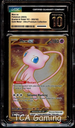 CGC 10 PRISTINE Mew Ex 205/165 Gold METAL 151 UPC PROMO Pokemon Card | eBay