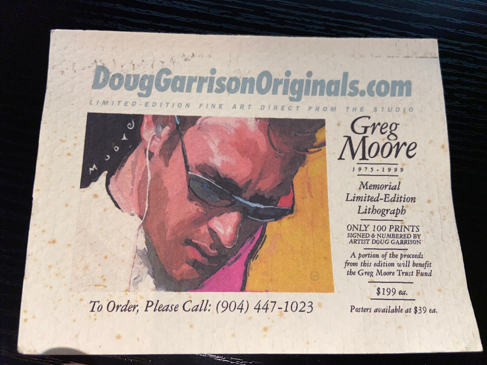 Greg Moore Lithograph By Motorsports Artist Doug Garrison! Rare ...