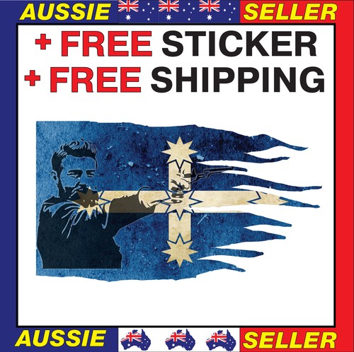 Australian Flag Stickers Ned Kelly Double Pack 30 x 17 cm INCLUDES FREE ...