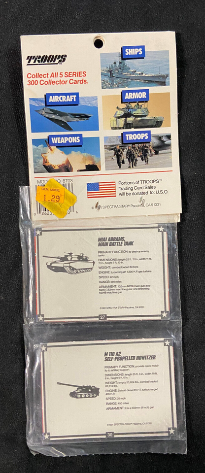 DESERT STORM SERIES 1 HANGER PACK SEALED M113 AND LAV CARDS | eBay