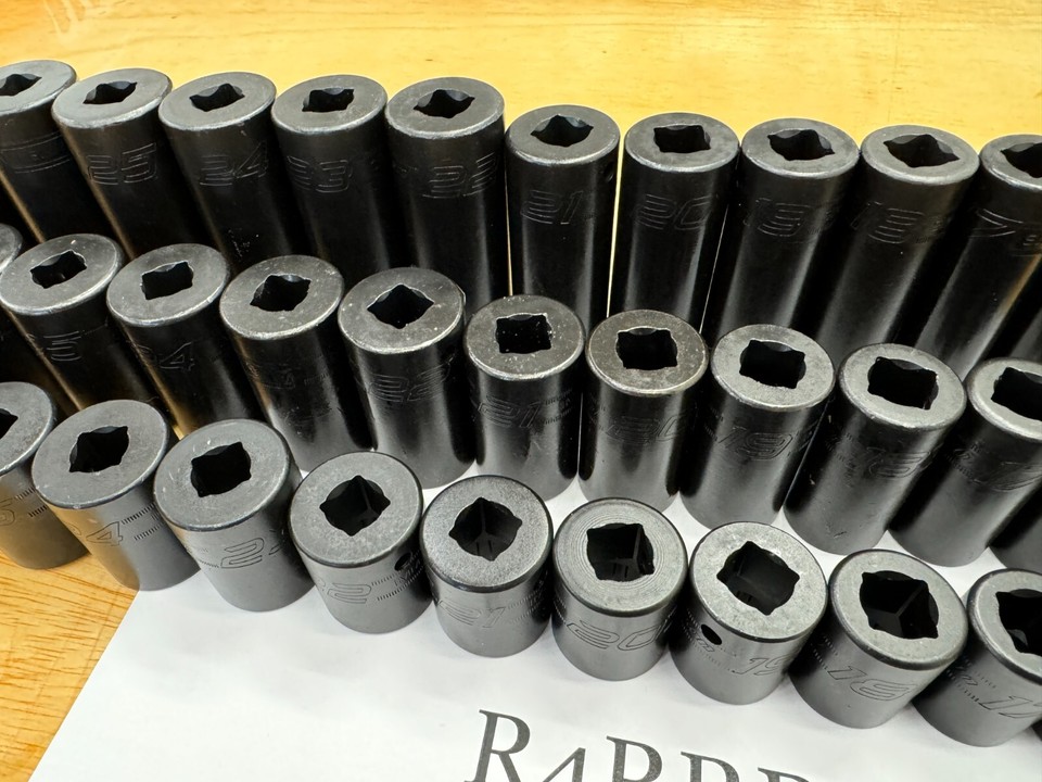 Snap-on Tools NEW 1/2 Drive 10-27mm SHALLOW SEMI + DEEP 54PC Impact ...