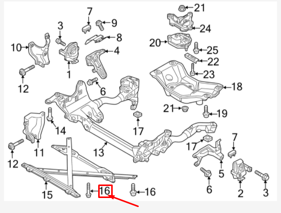AUDI A4 B8 ENGINE LOWER BRACE MOUNT BOLT WHT005372 GENUINE for sale ...