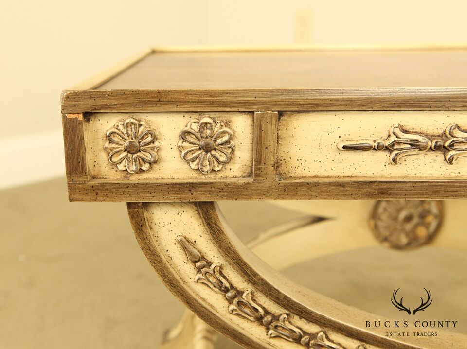 Regency Style Painted x Base Low Side Table by Heritage | eBay