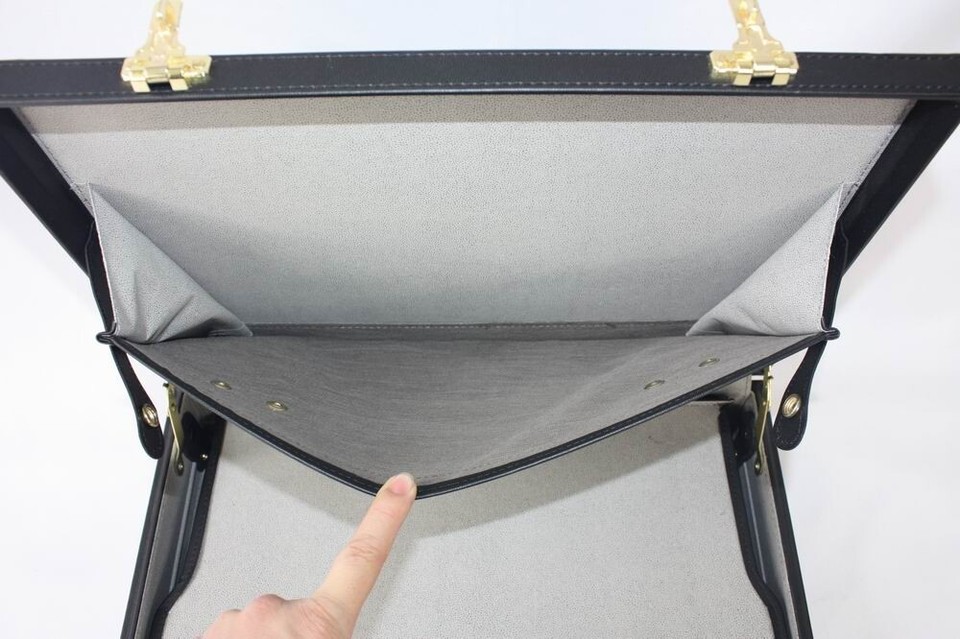 Professional Mens Leather Executive Black Briefcase with Combination ...