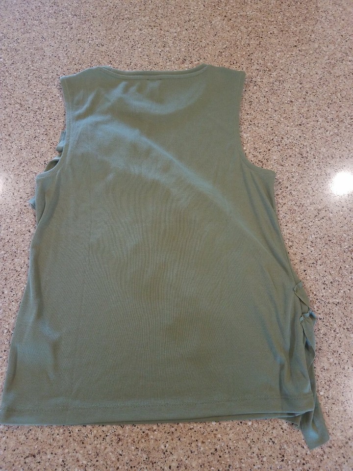 NWT J. CREW DRAPEY RUFFLE ARMY GREEN TANK TOP XS | eBay