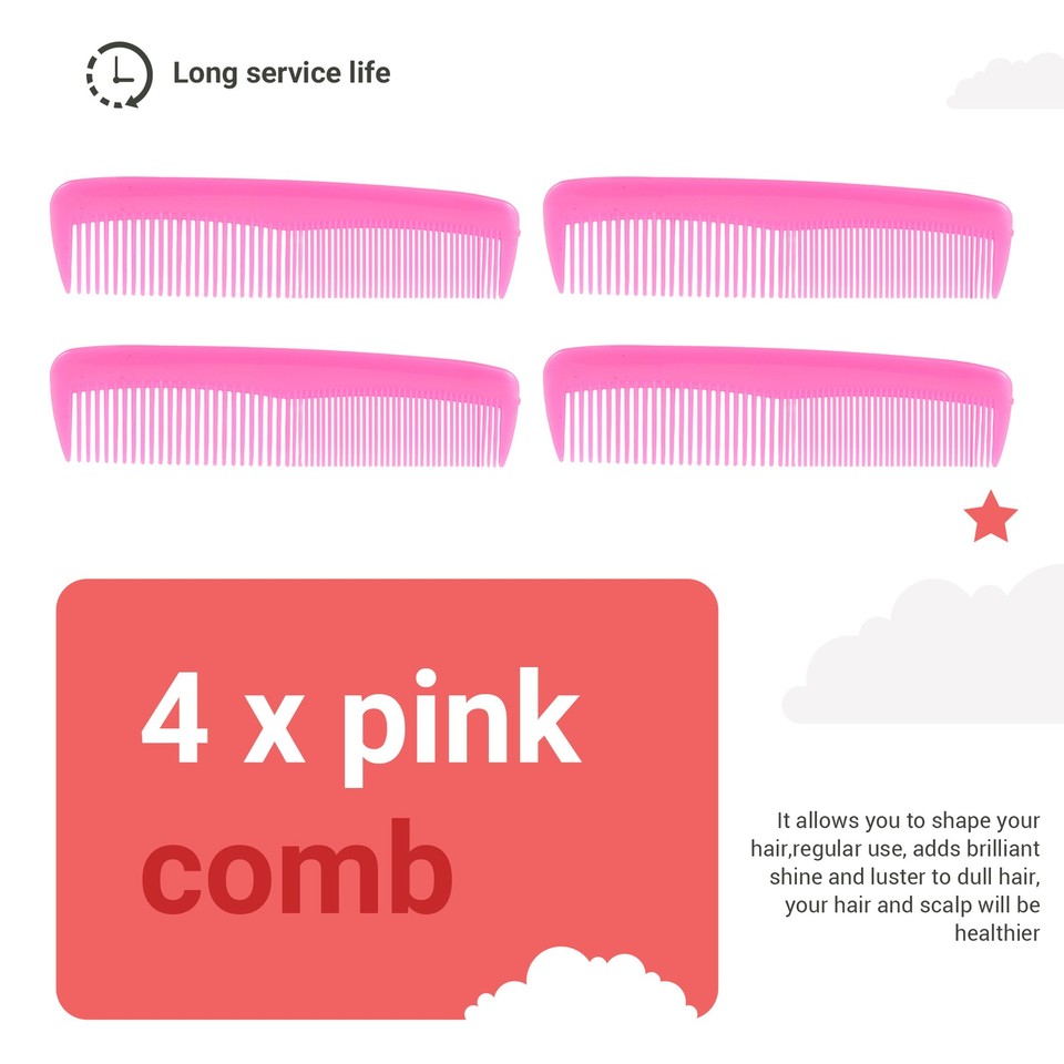12 Pieces Hair Combs Set for Kids Women Men Plastic Fine Dressing Comb ...