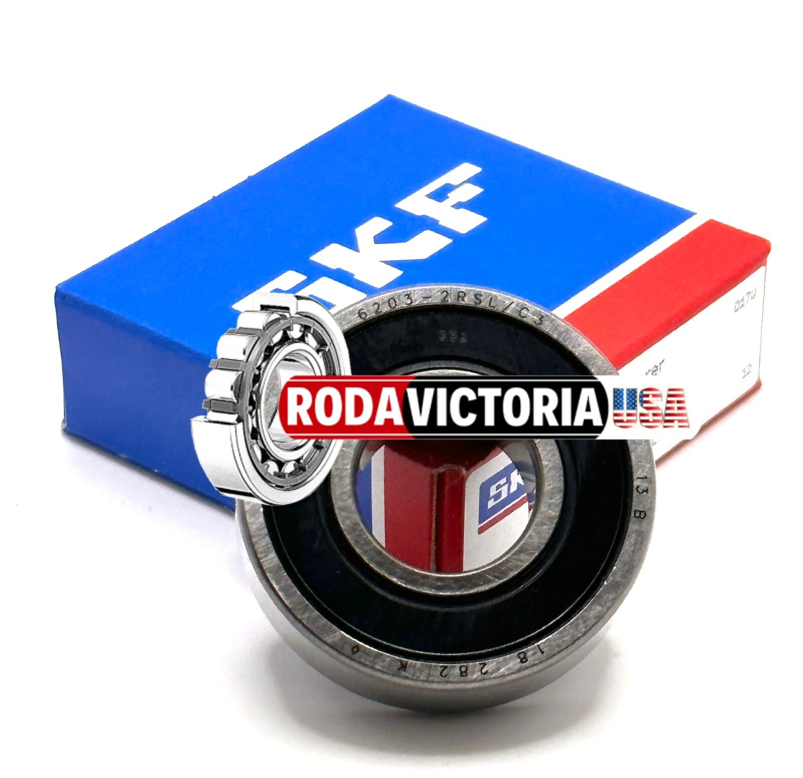 SKF 6203 2RSL C3 DEEP GROOVE BALL BEARING, RUBBER SEALED 17x40x12 ...