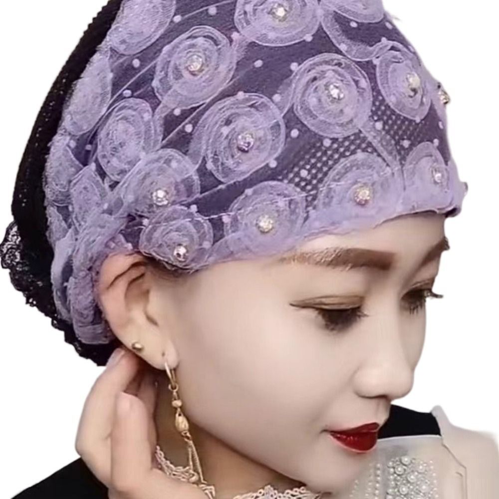 Elegant Turban Hats Lace Hair Cover Cap Fashion Headscarf Women | eBay ...