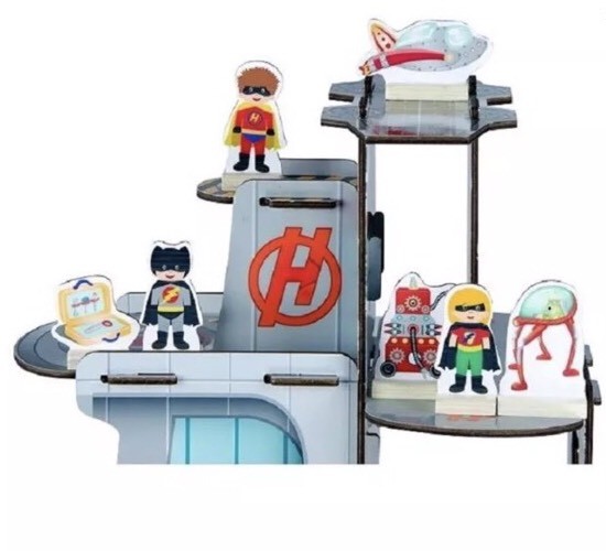 Teamson Kids Hero Center Table Top Play Set 3 Deck 12 Accessories NEW ...